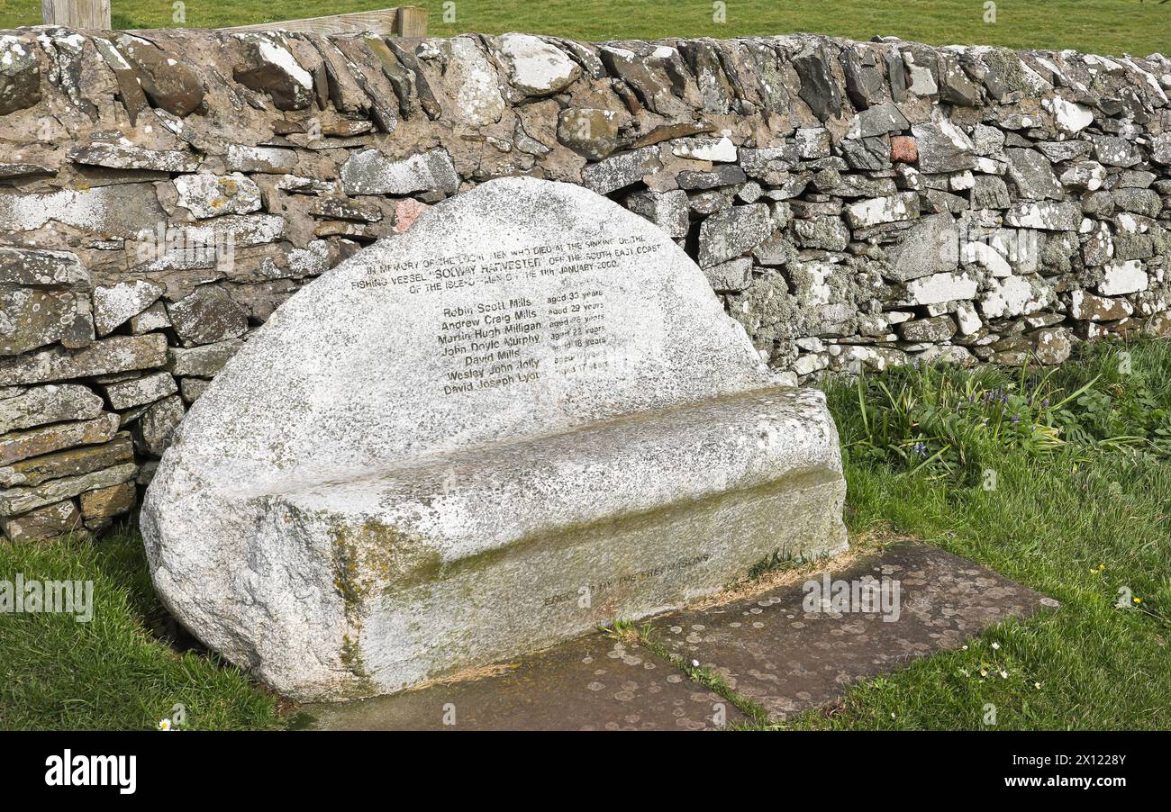 Commemorative stone in he shape of a seat, in memory of the fishermen ...