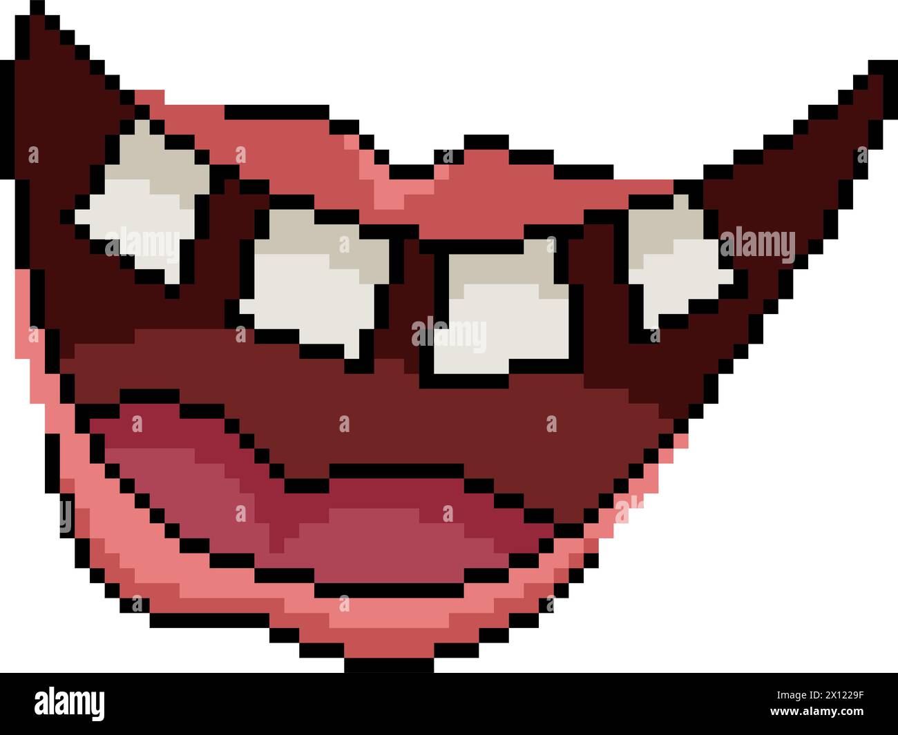 pixel art of ugly mouth laugh isolated background Stock Vector Image ...