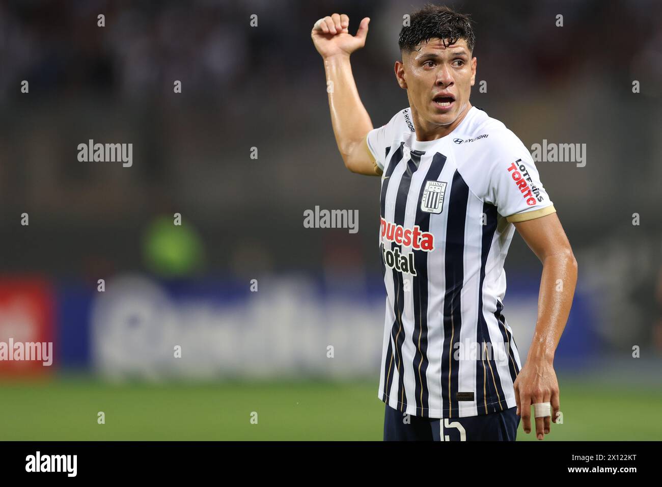 Lima, Peru. 14th Apr, 2024. Jesus Castillo of Alianza Lima during the ...