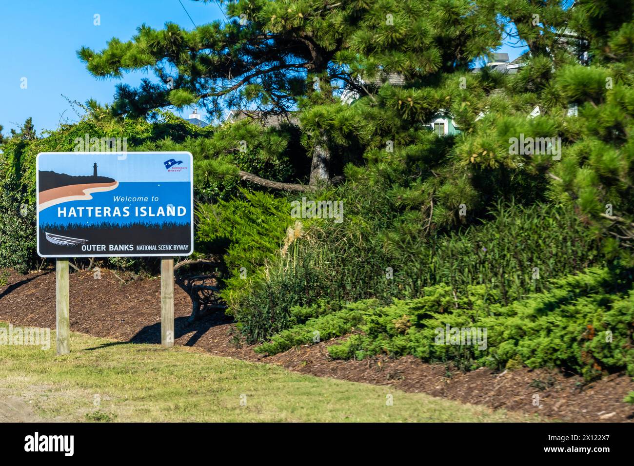 Cape Hatteras NS, NC, USA - Aug 13, 2022: A welcoming signboard at the ...