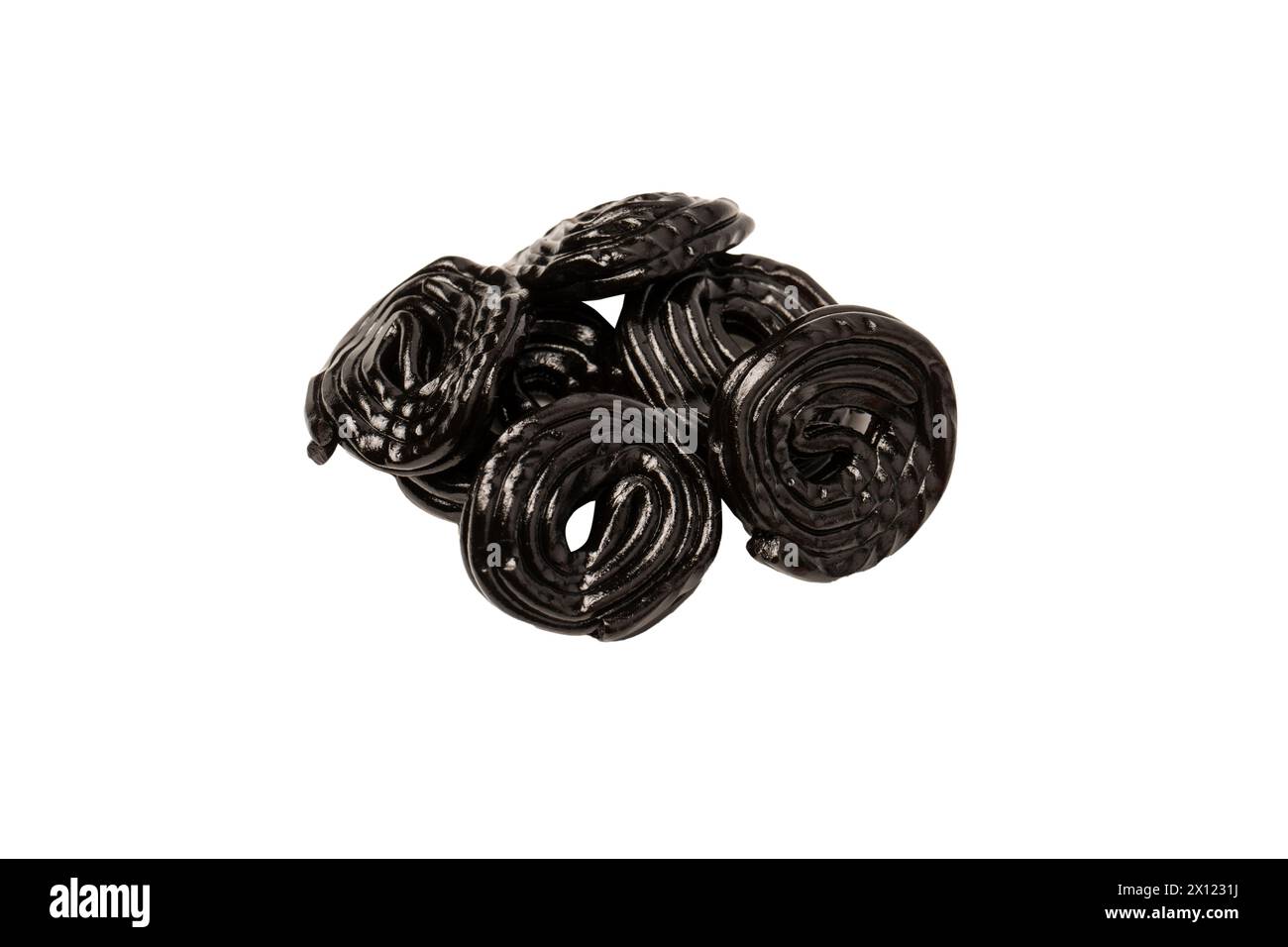 Jelly anise candy isolated on a white background. Black jelly candies ...
