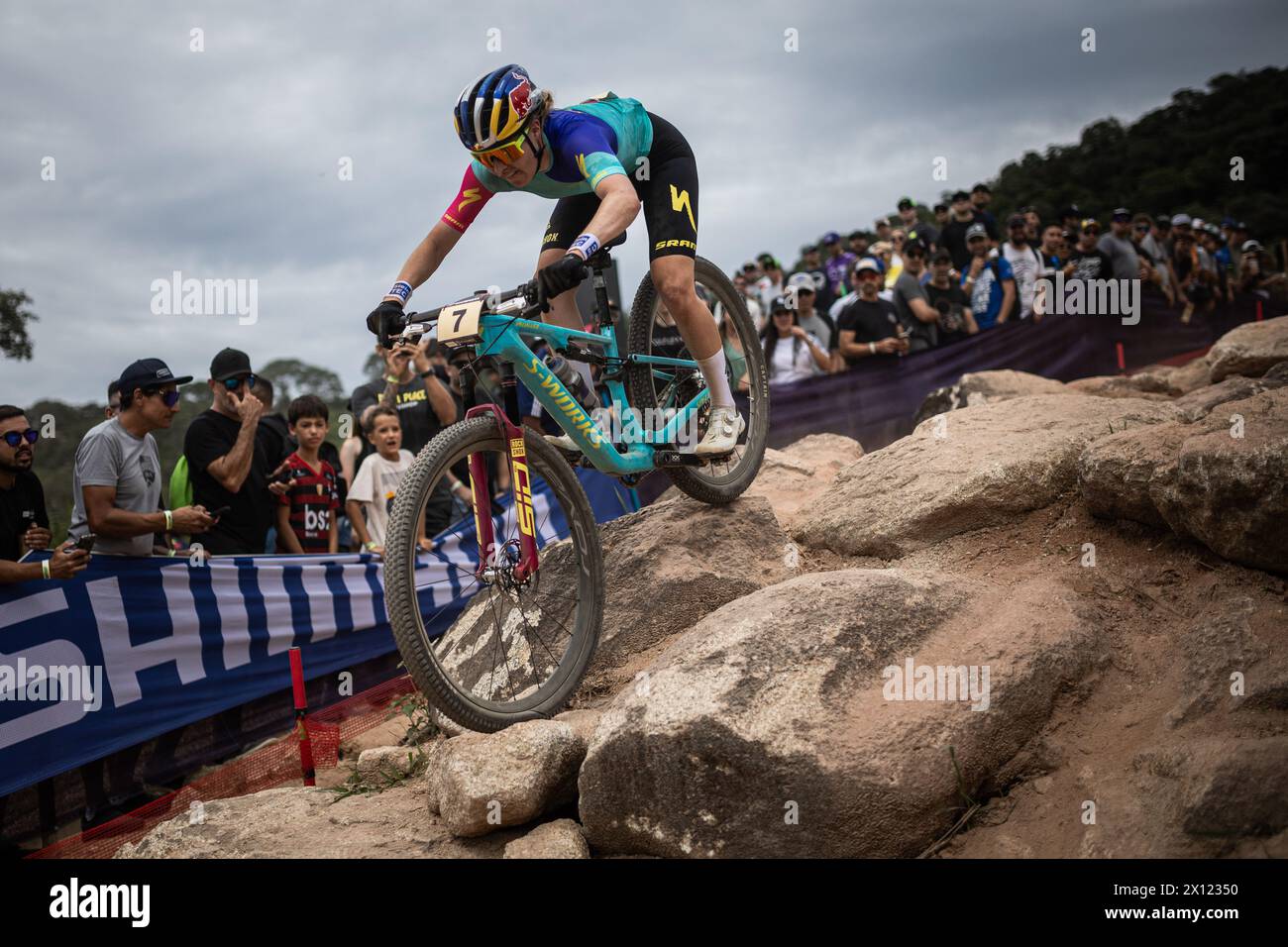 Laura Stigger of Austria in action during the race of the UCI Mountain ...