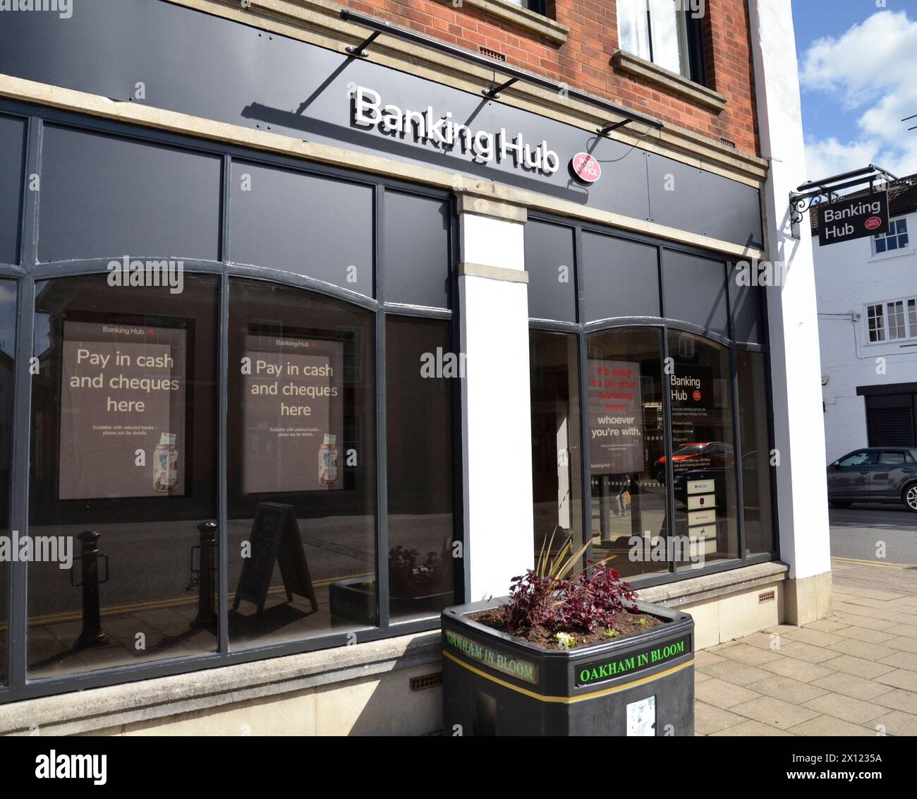 A shared Banking Hub on the High Street at Oakham in Rutland. Each ...