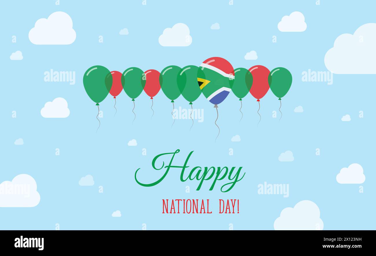 South Africa Independence Day Sparkling Patriotic Poster. Row of ...