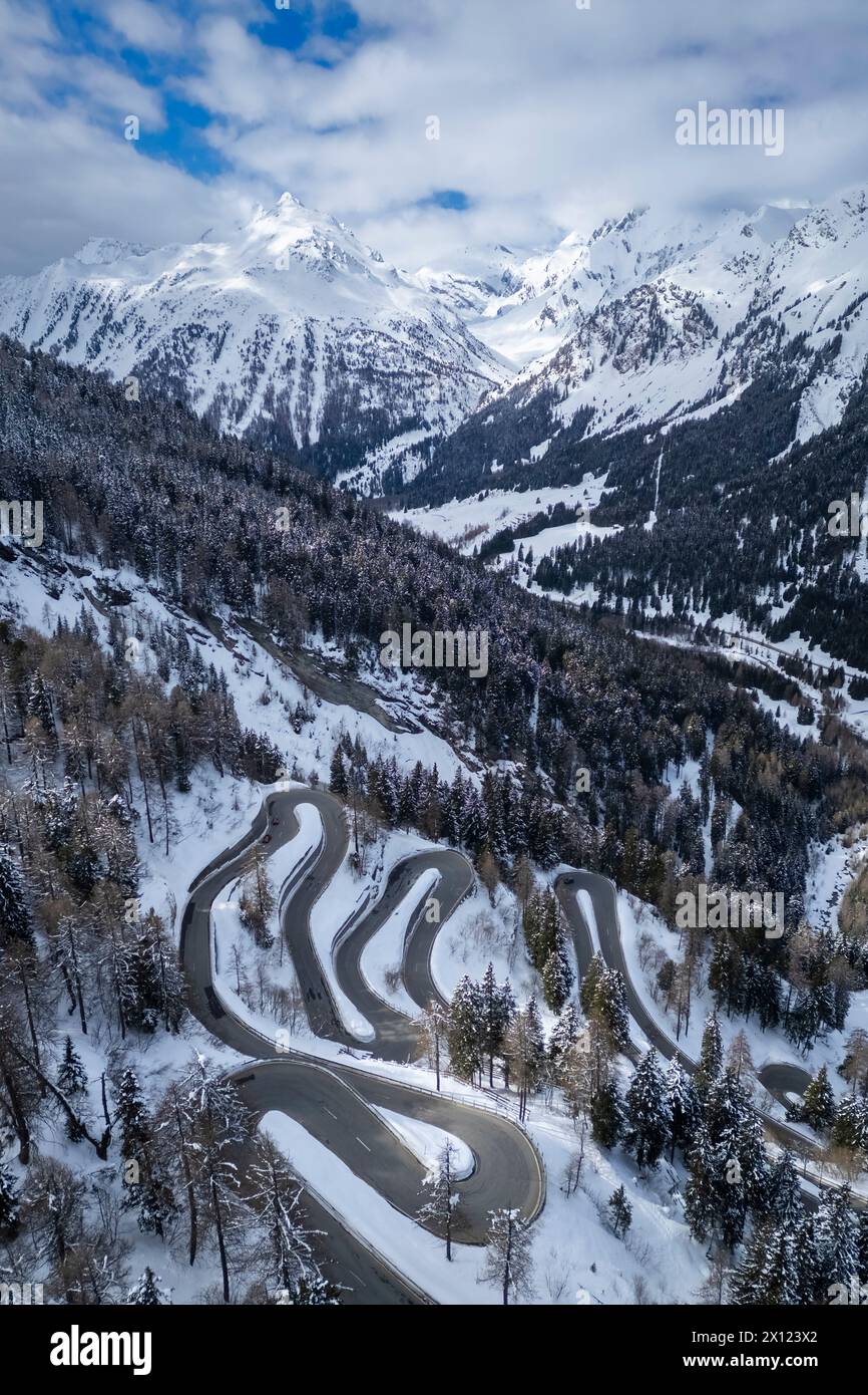 Maloja winding road swiss alps hi-res stock photography and images - Alamy
