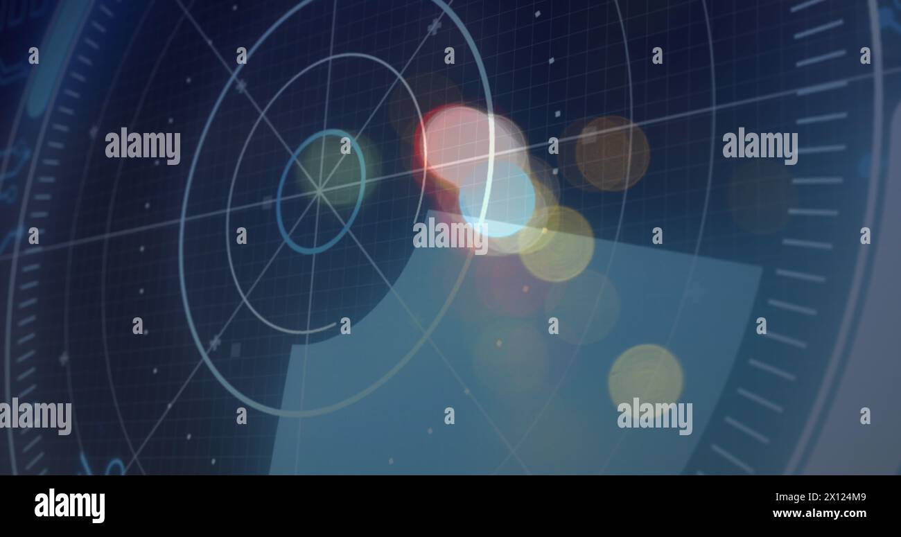 Image of data processing with scope scanning over grid Stock Photo - Alamy