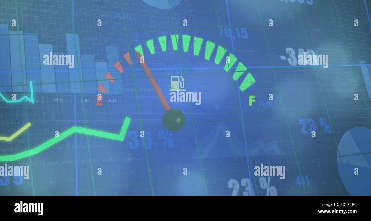 Image Of Speedometer And Statistical Data Processing Against Spots Of