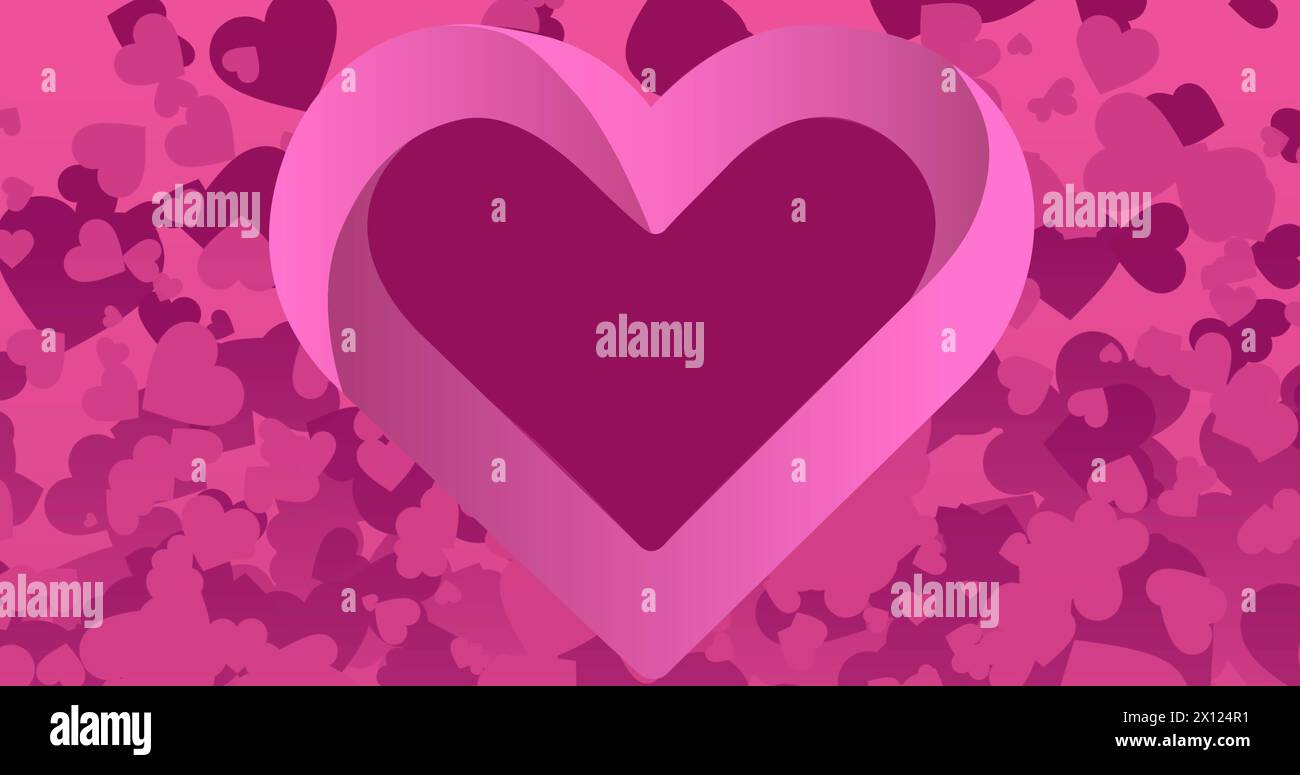 Image of heart over multiple pink hearts on pink background Stock Photo ...