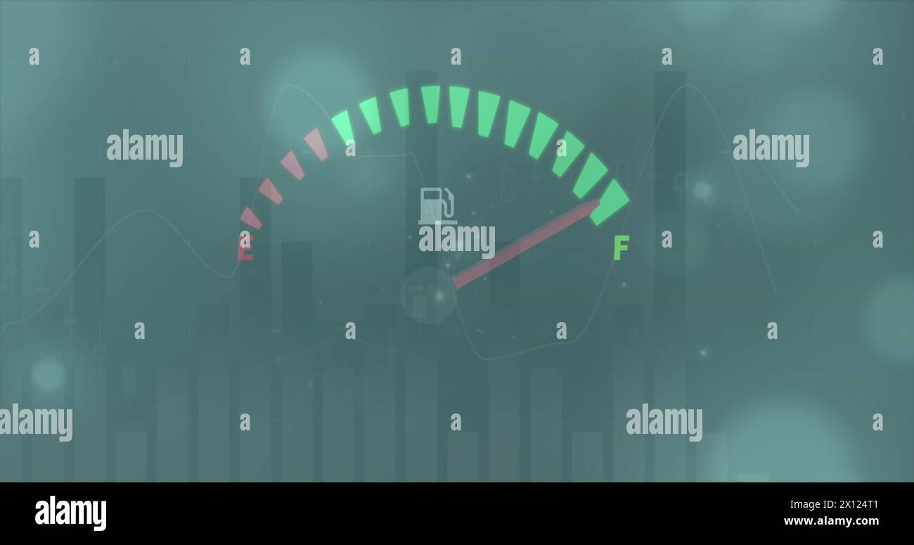 Image Of Speedometer And Statistical Data Processing Against Spots Of