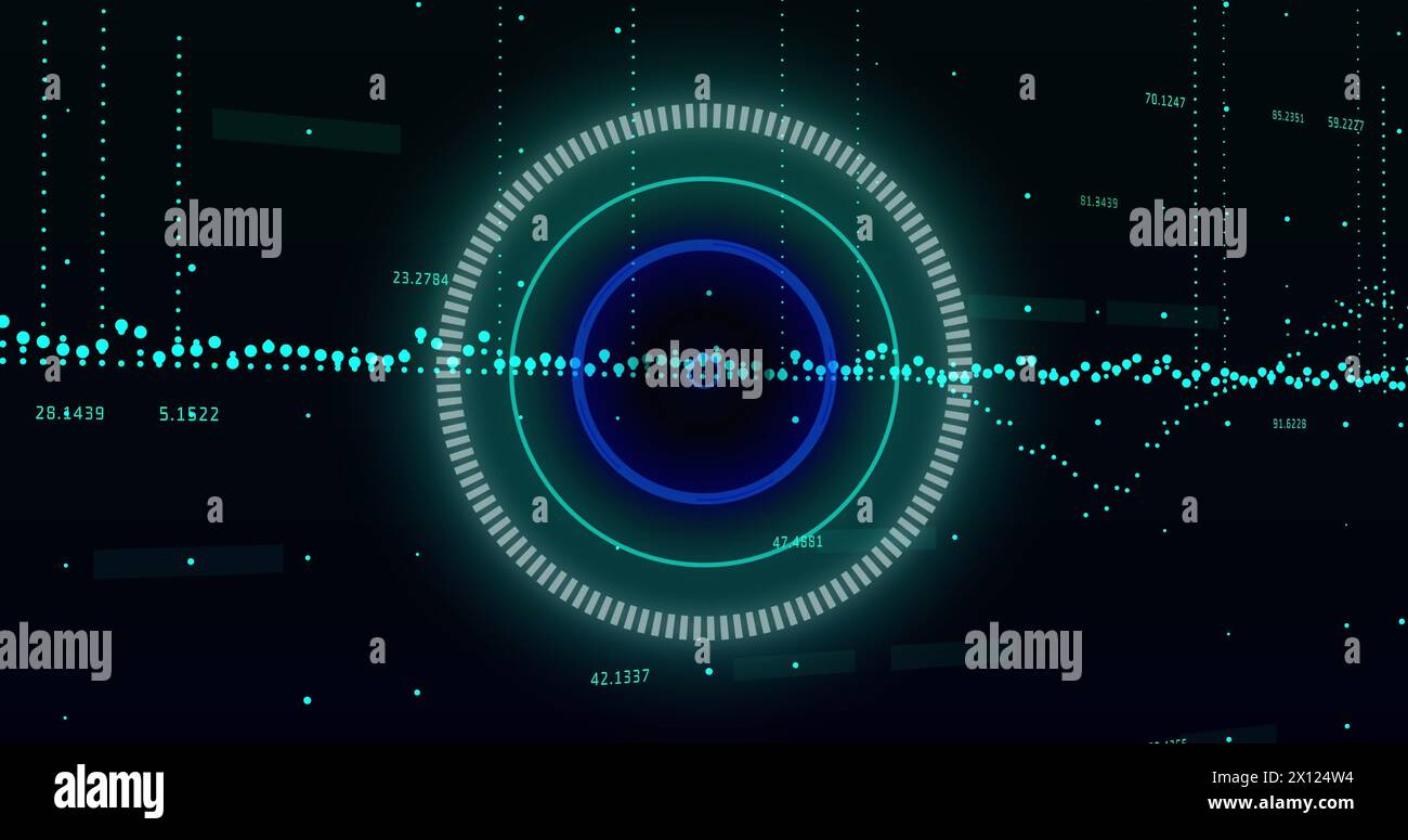 Image of scope scanning and financial data processing Stock Photo - Alamy
