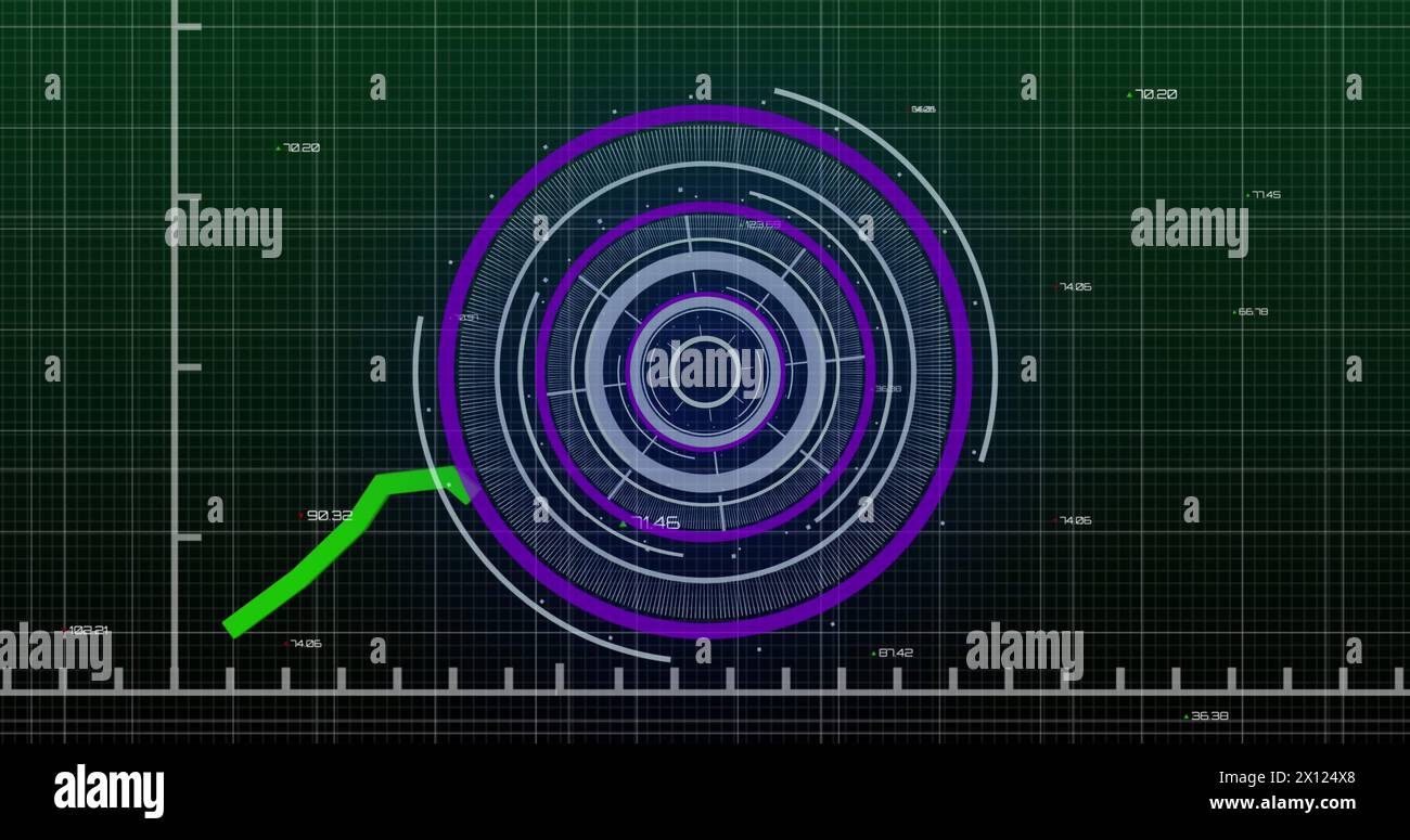 Image of scope scanning and financial data processing Stock Photo - Alamy