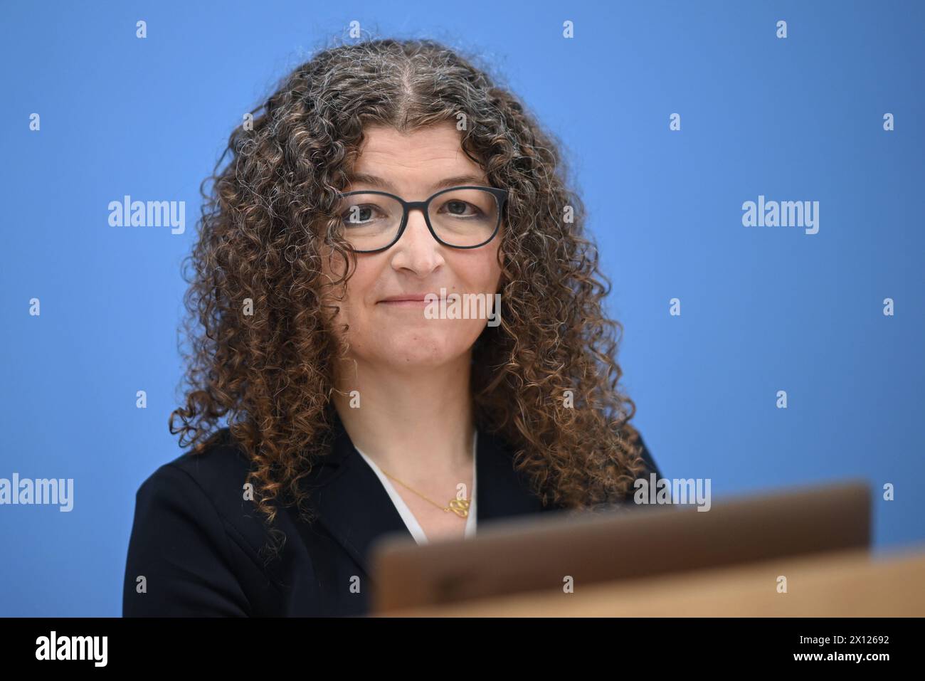 Berlin, Germany. 15th Apr, 2024. Liane Wörner, lawyer, presents the ...