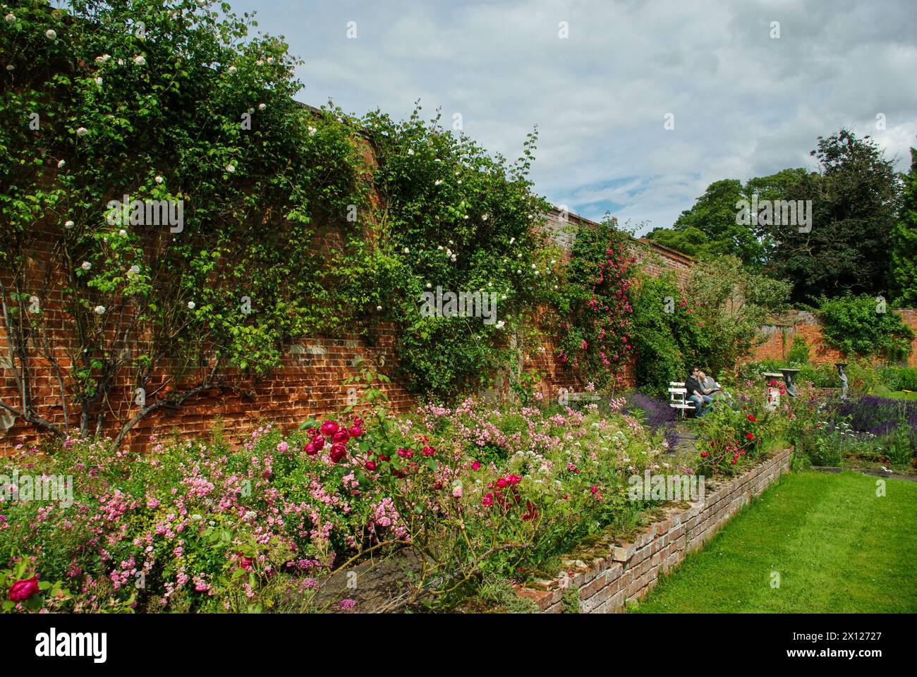 Inside the walled Garden at Turvey House, an historic English Country ...