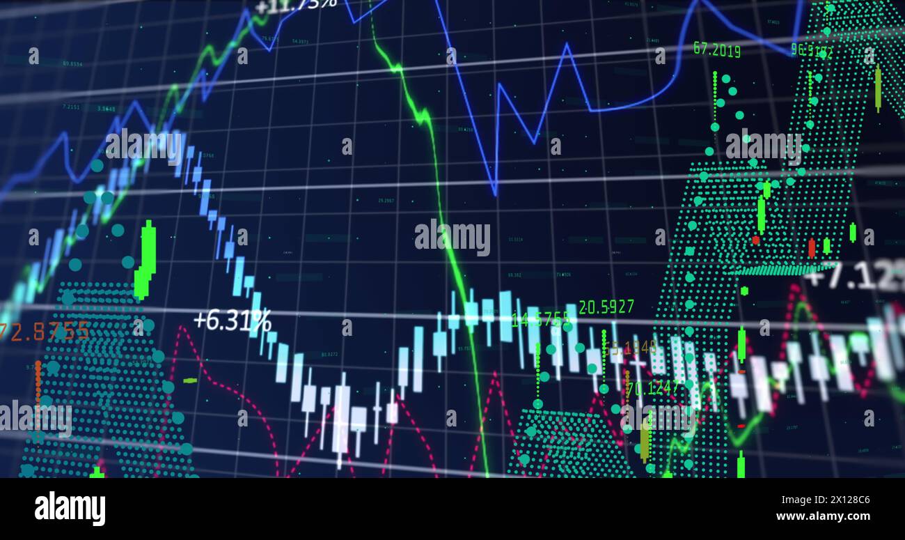 Image of multiple graphs with increasing numbers against abstract ...