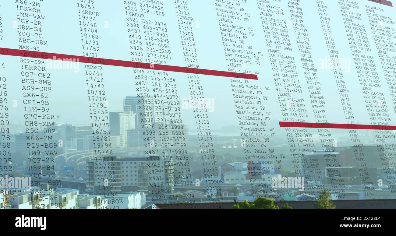 Image of data processing over cityscape Stock Photo - Alamy