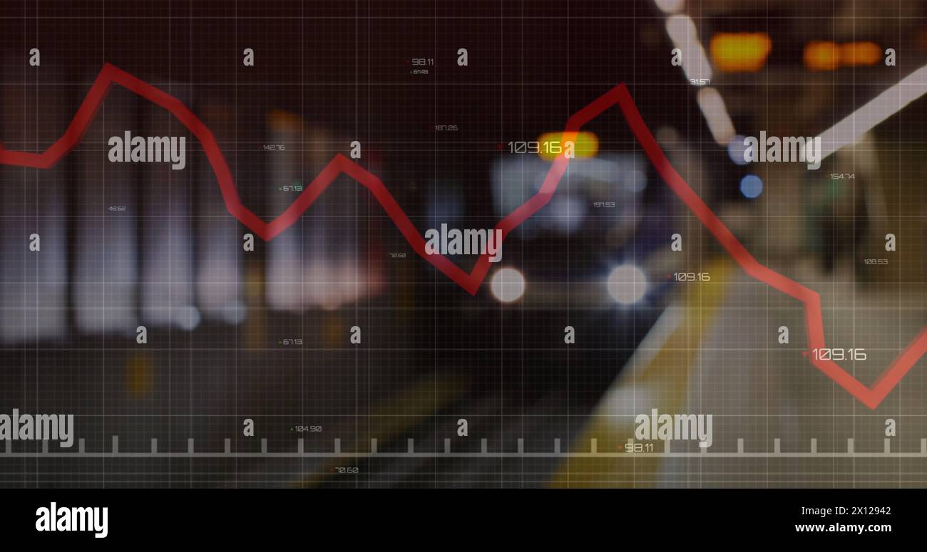 Image of data processing over train station Stock Photo - Alamy