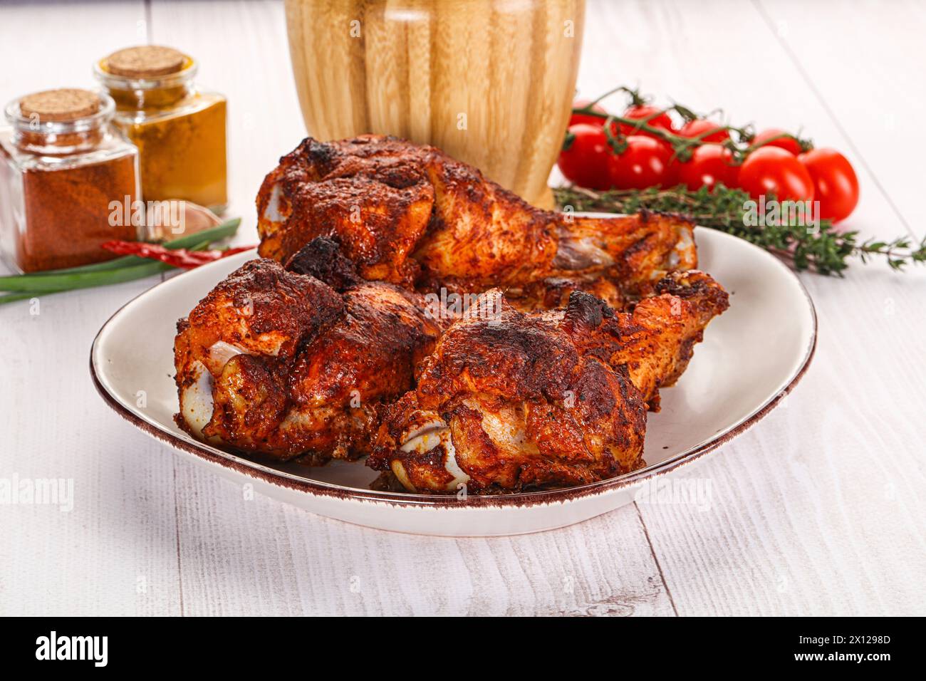 Indian tandoori barbecue turkey shoulder wing Stock Photo - Alamy