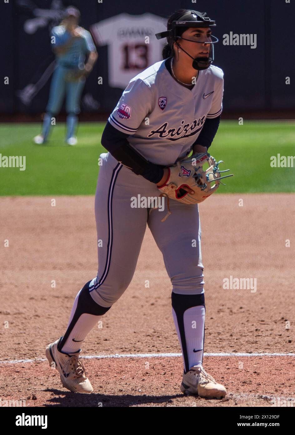 April 14, 2024 Tucson, AZ U.S.A. Arizona starting pitcher/relief pitcher Aissa Silva (3)on the ...