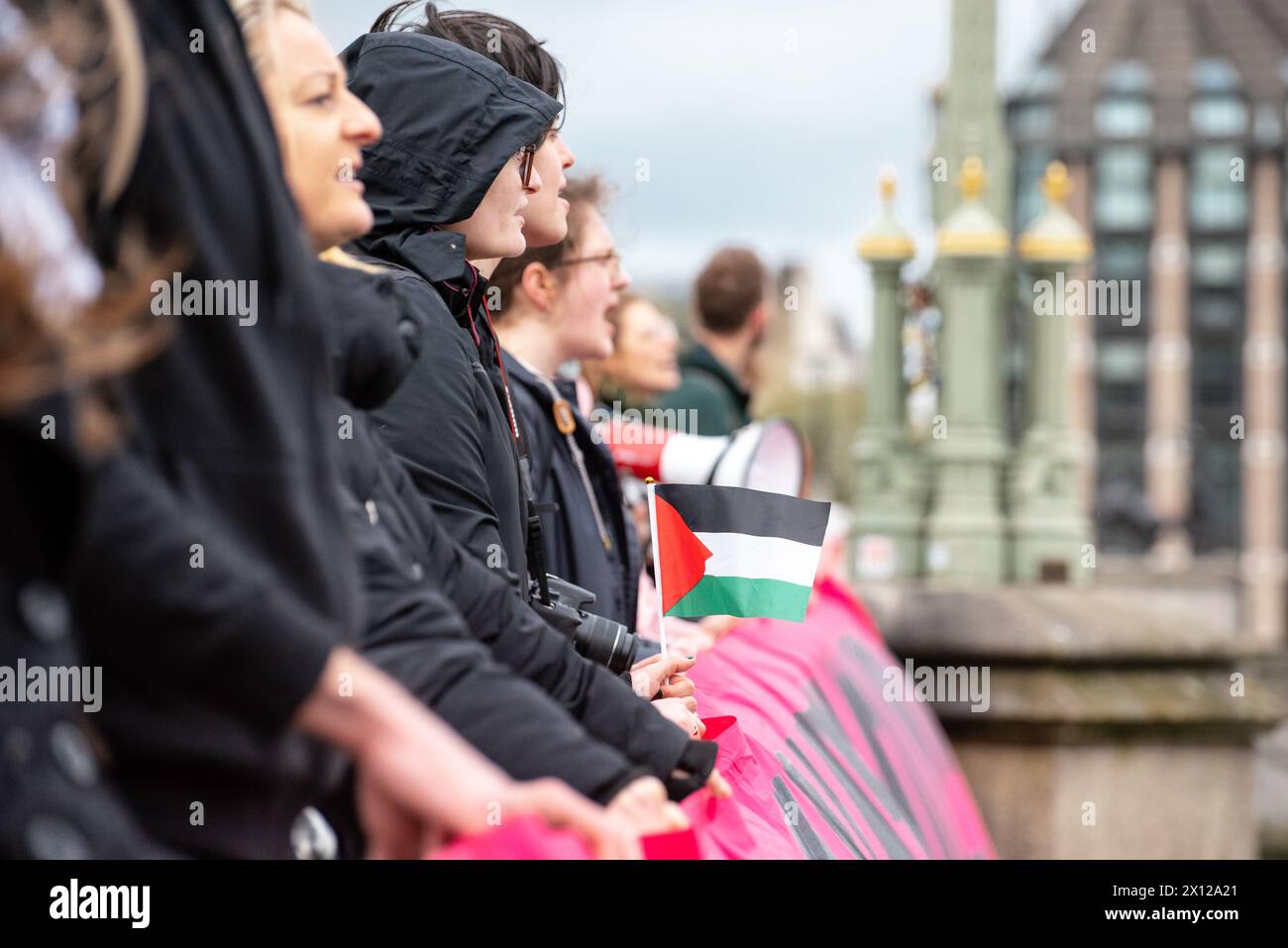 London, UK. 15 April 2024. Climate activists from Climate Resistance ...