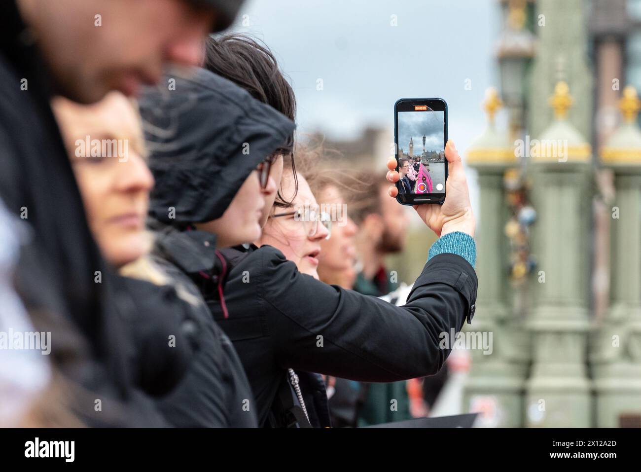 London, UK. 15 April 2024. Climate activists from Climate Resistance ...