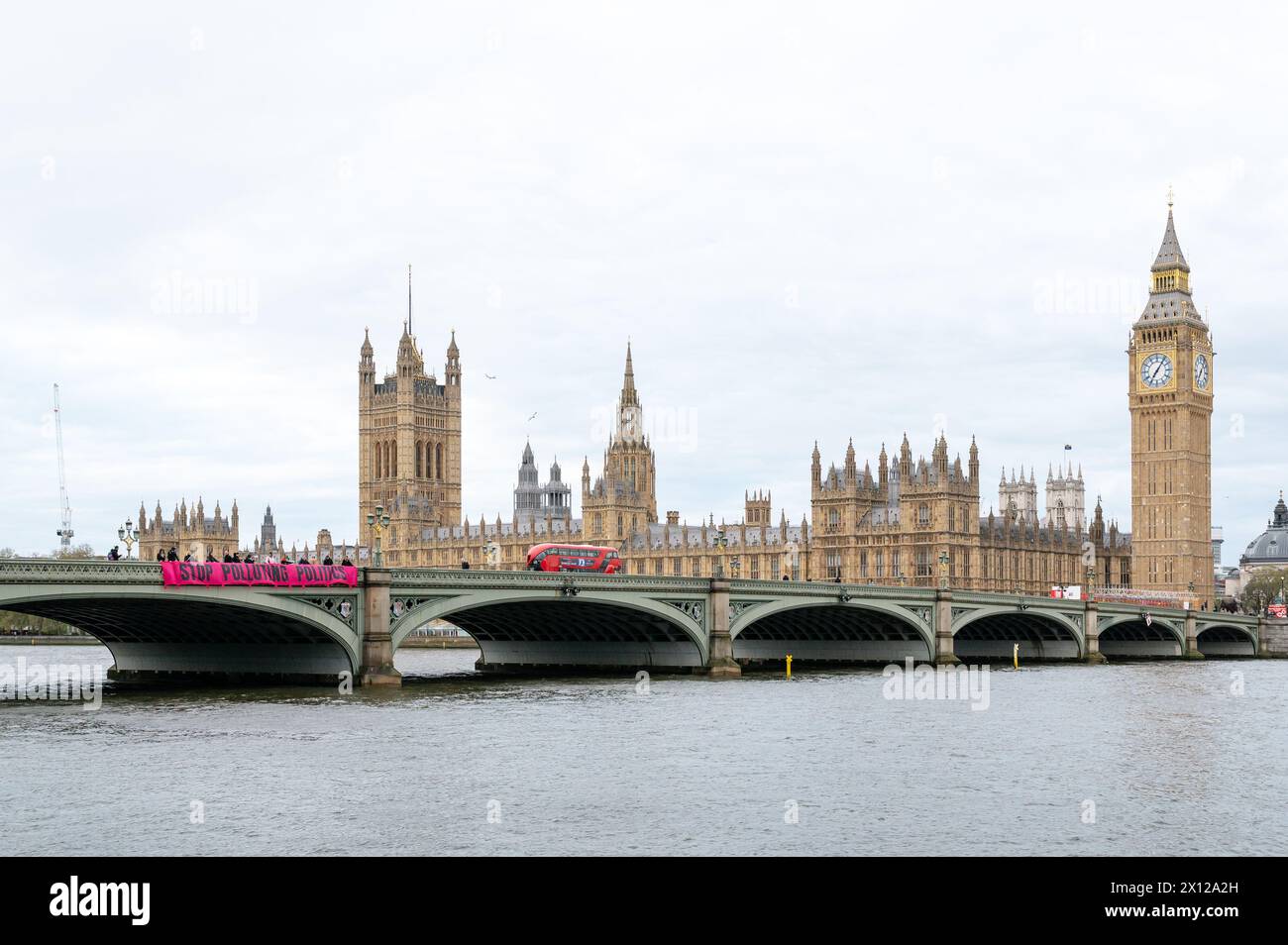 London, UK. 15 April 2024. Climate activists from Climate Resistance ...