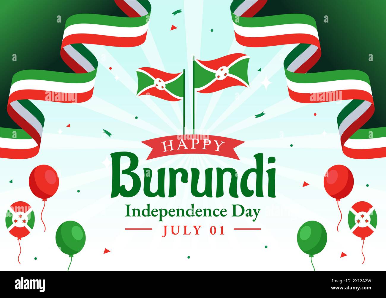 Happy Burundi Independence Day Vector Illustration on 1 July with ...
