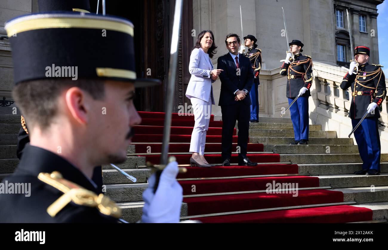 Paris, France. 15th Apr, 2024. Annalena Baerbock (Alliance 90/The ...
