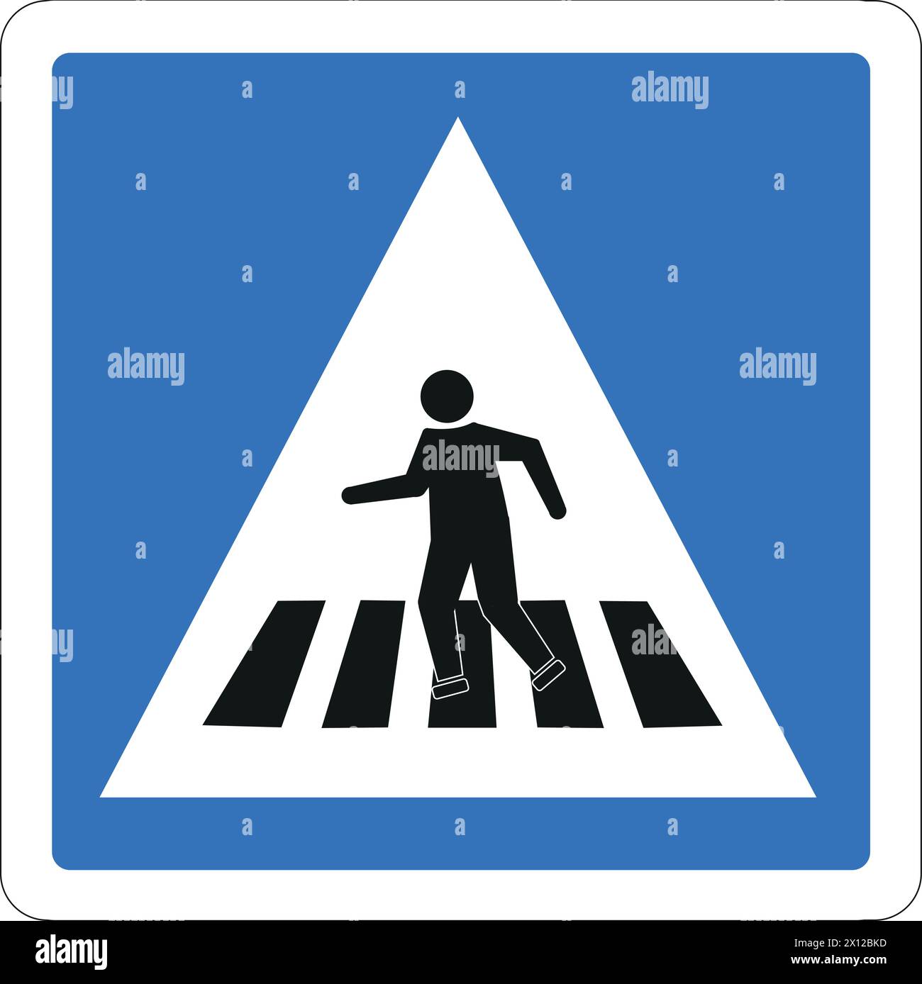Square French road sign on blue background: crosswalk Stock Vector ...