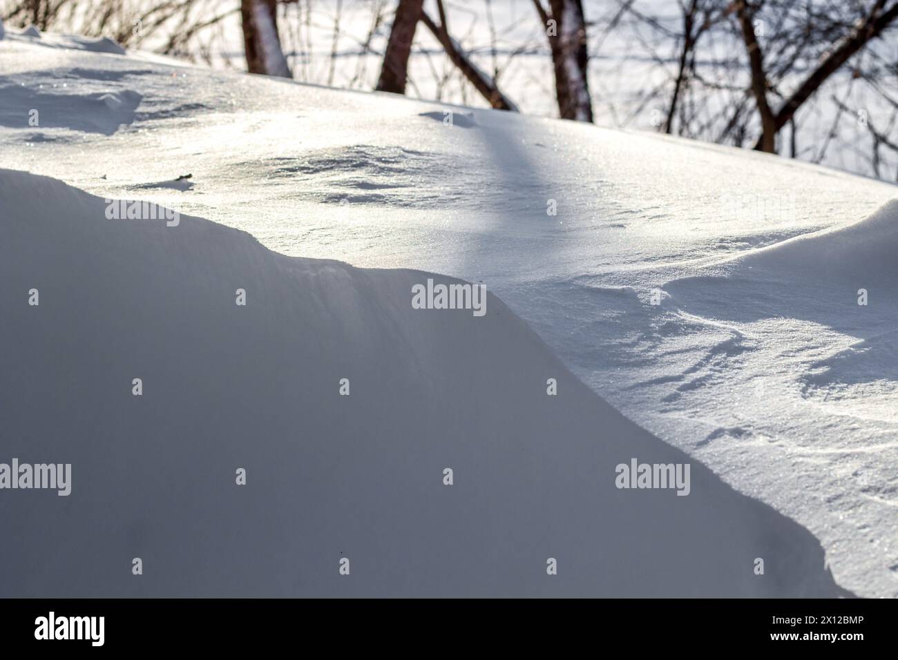 Snow in the winter after snowfall and snowstorms Stock Photo - Alamy