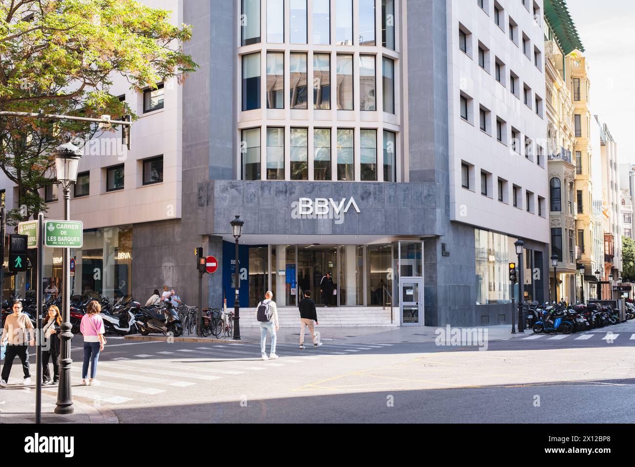 A branch of BBVA, a Spanish bank in Valencia, Spain Stock Photo - Alamy