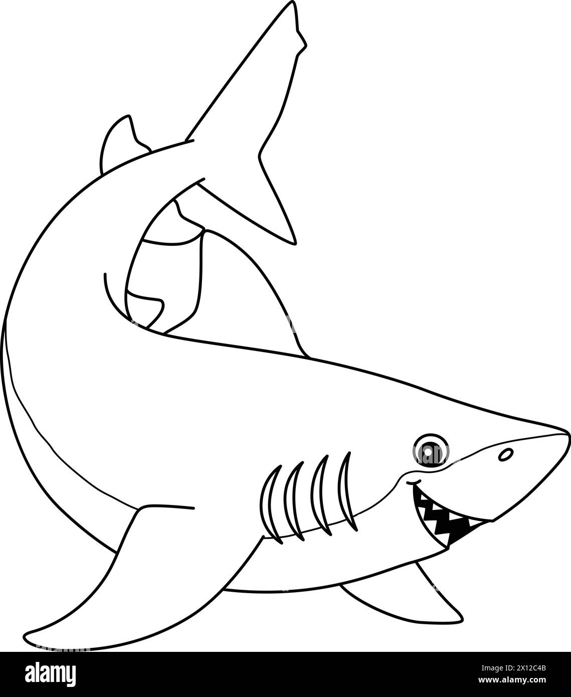 Lemon Shark Isolated Coloring Page for Kids Stock Vector Image & Art ...