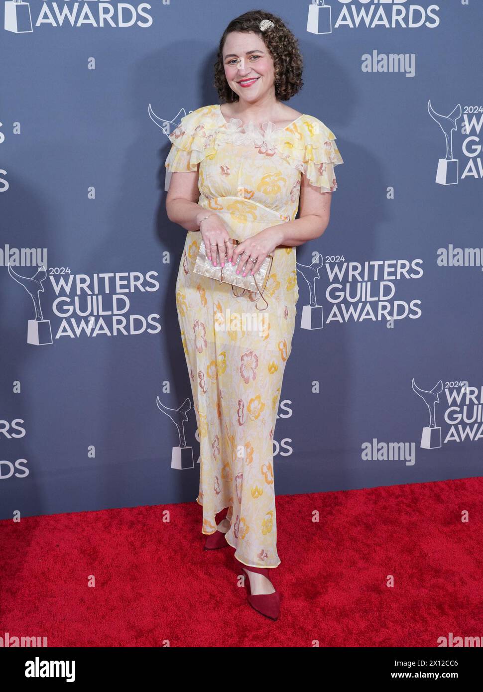 Annie Mebane arrives at the 2024 Writers Guild Awards Los Angeles ...