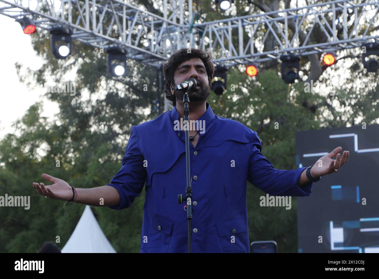 NEW DELHI, INDIA - APRIL 8: Singer Akhil Sachdeva aka Nashaboy performs ...