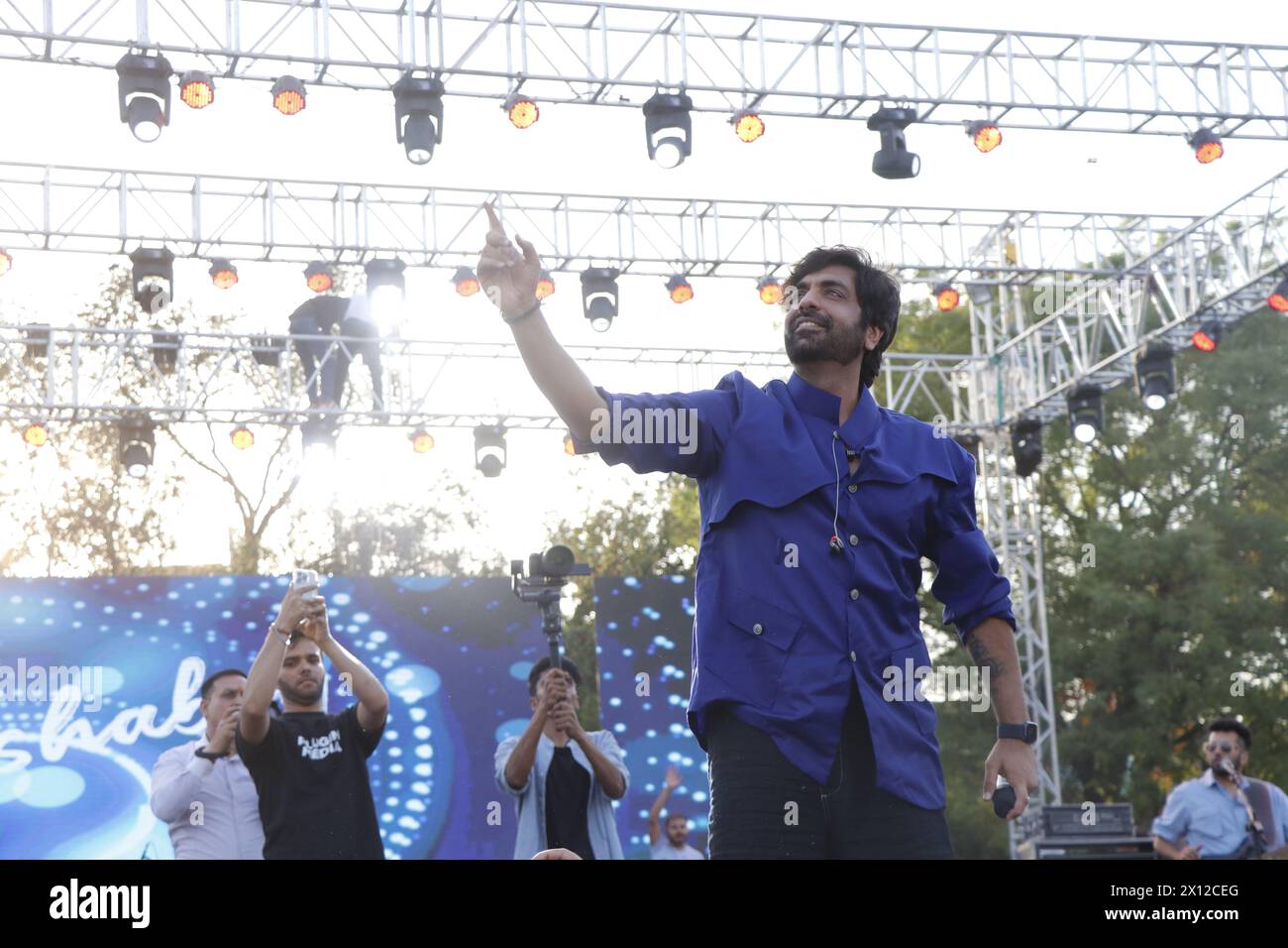 NEW DELHI, INDIA - APRIL 8: Singer Akhil Sachdeva aka Nashaboy performs ...