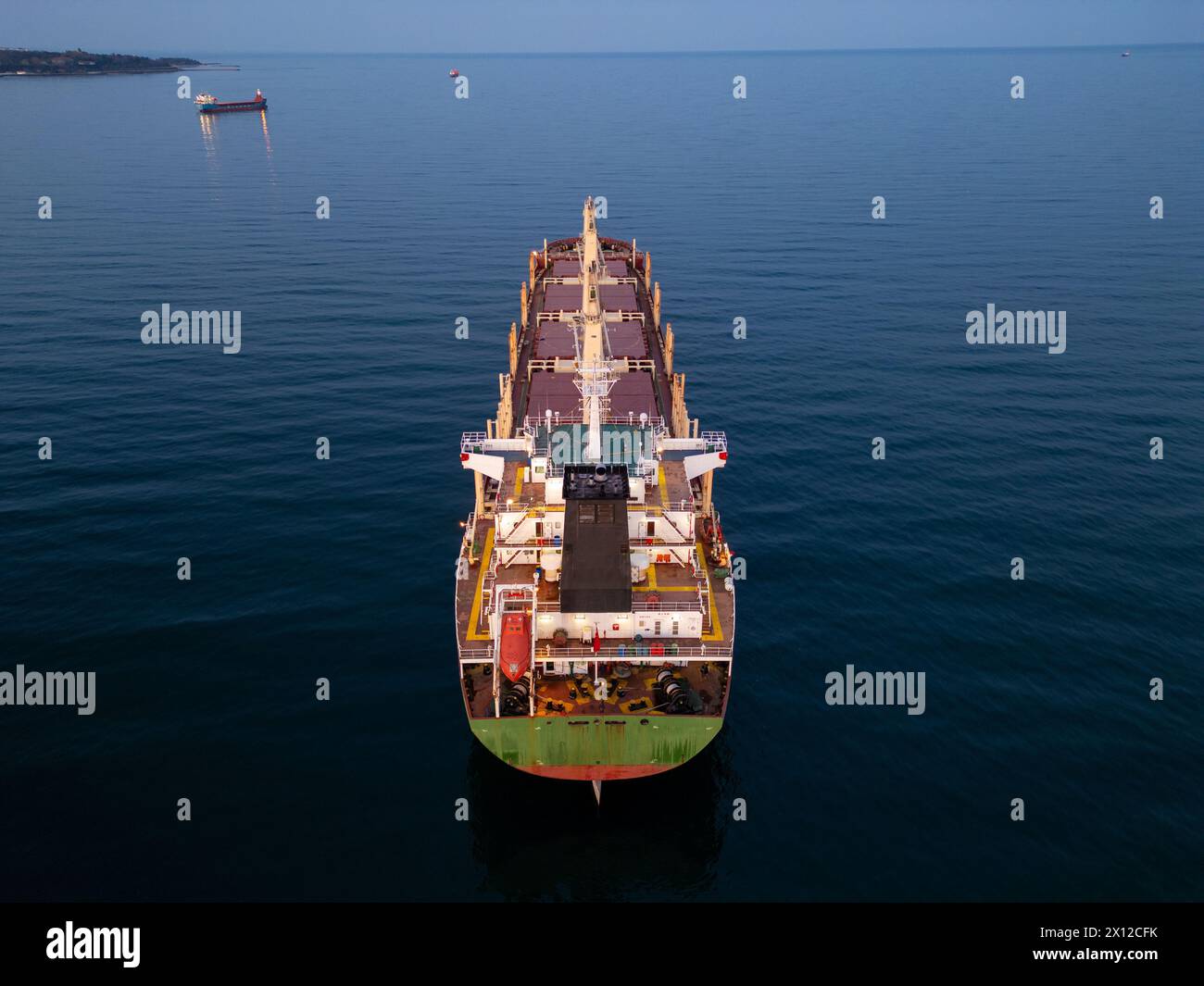 Large bulk carrier cargo ship Floating on Vast Water Stock Photo - Alamy
