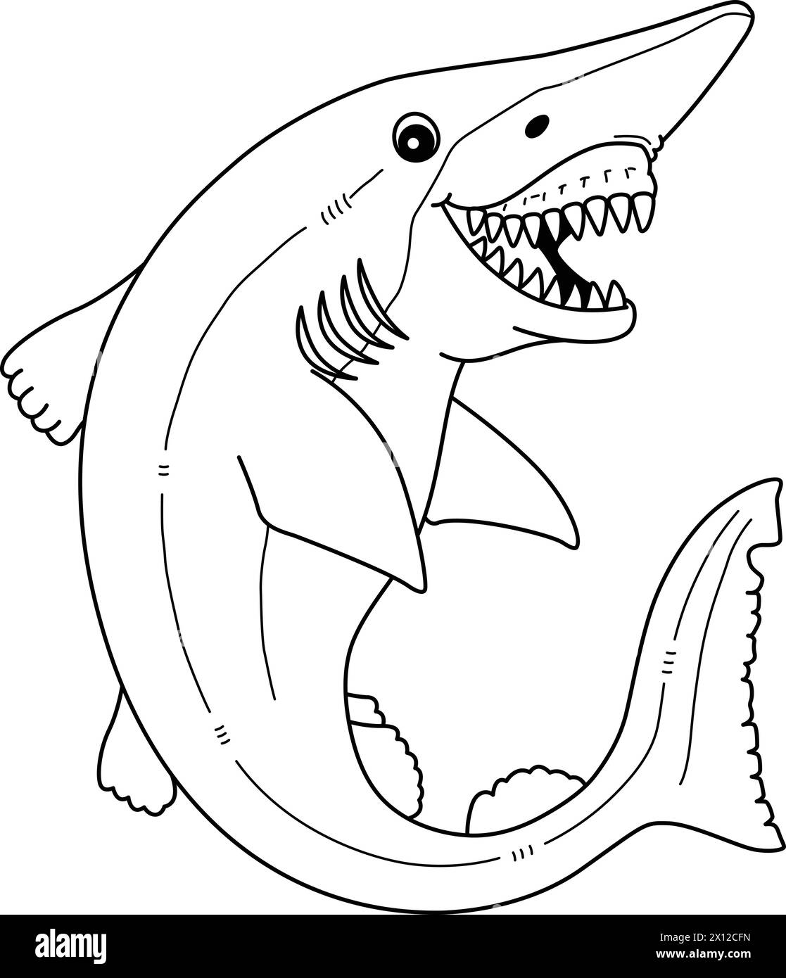 Goblin Shark Isolated Coloring Page for Kids Stock Vector Image & Art ...