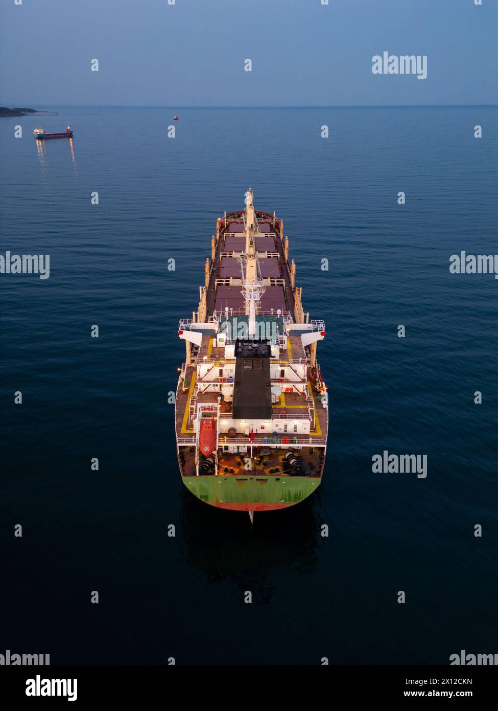 Large bulk carrier cargo ship Floating on Vast Water Stock Photo - Alamy