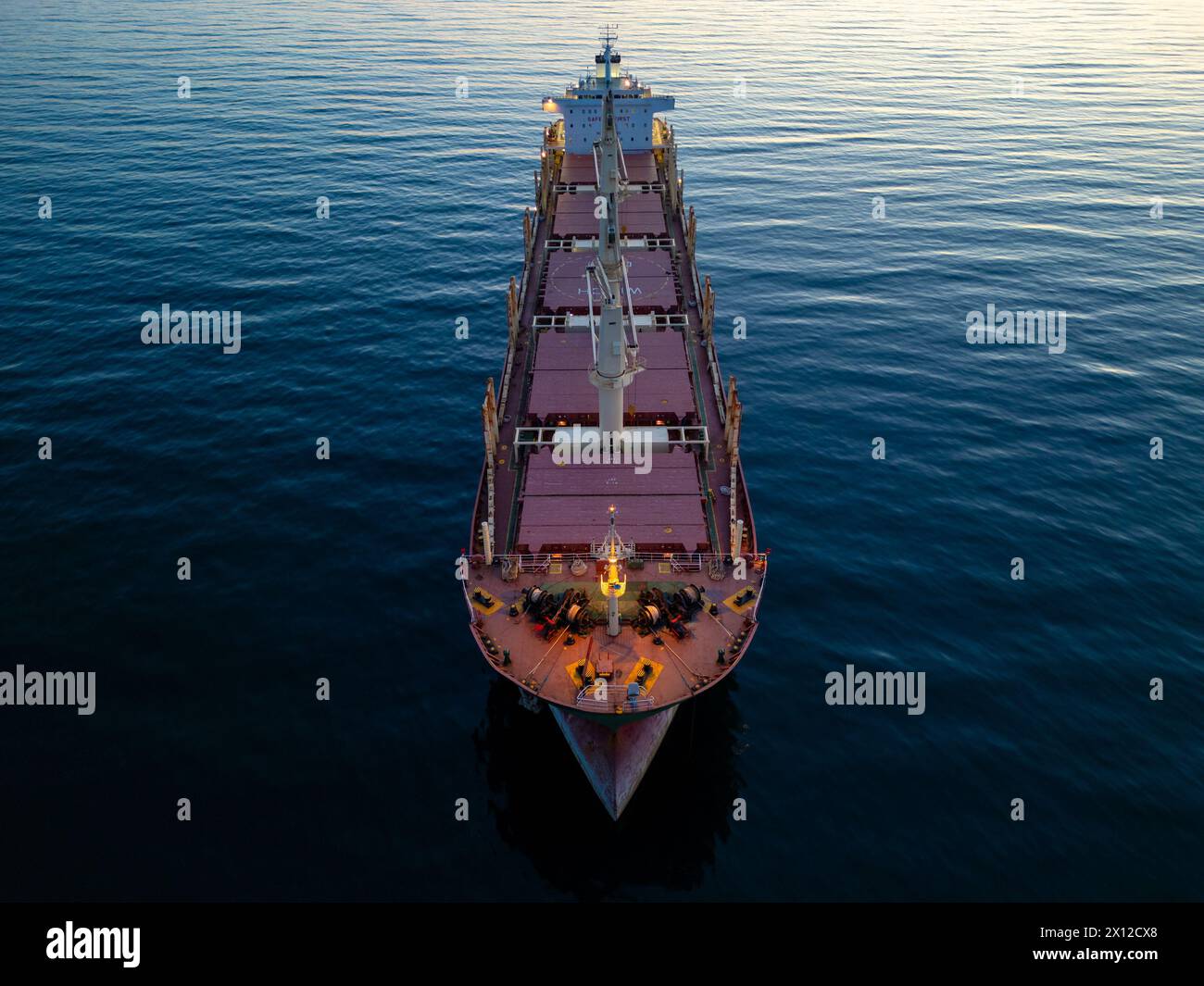 Large bulk carrier cargo ship Floating on Vast Water Stock Photo - Alamy