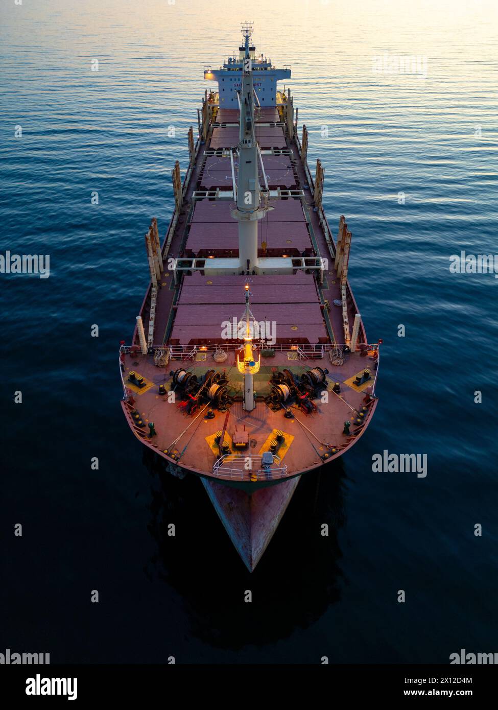 Large bulk carrier cargo ship Floating on Vast Water Stock Photo - Alamy