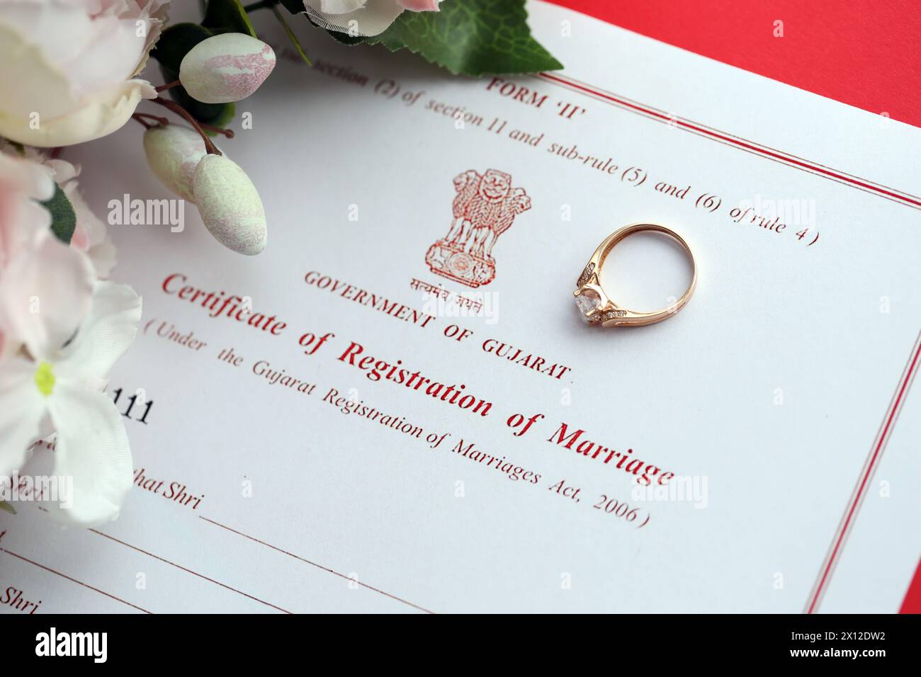 Indian Certificate of registration of marriage blank document and ...