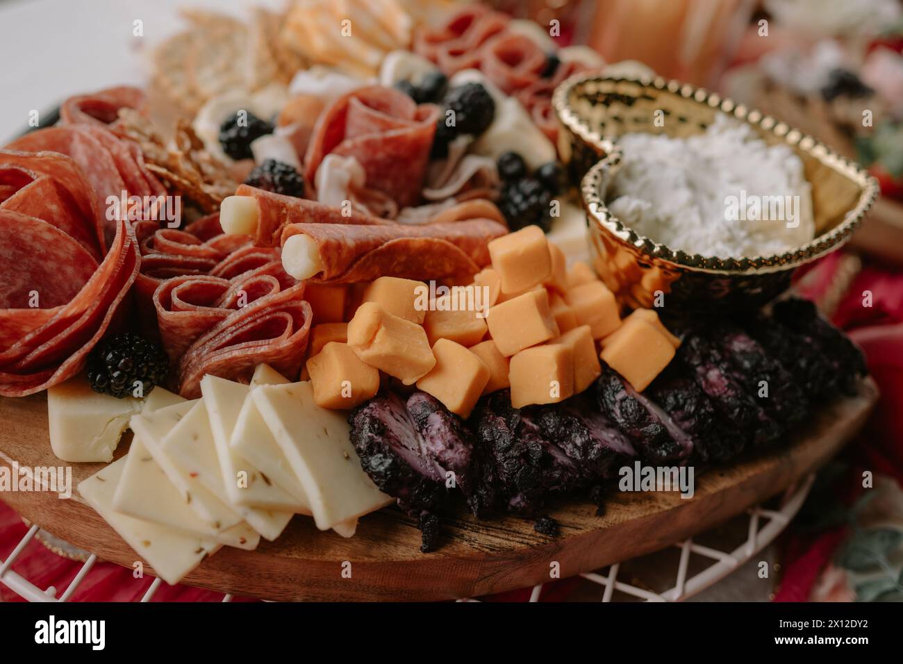 Savory Meat & Cheese Charcuterie Board Stock Photo - Alamy