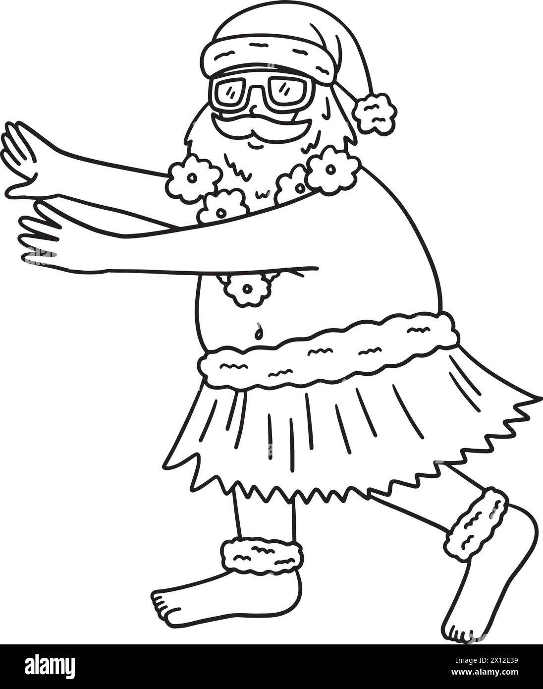 Christmas in July Santa Hula Dancing Isolated Stock Vector Image & Art ...