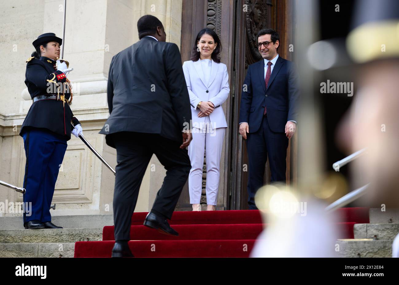 Paris, France. 15th Apr, 2024. Annalena Baerbock (3rd from left ...