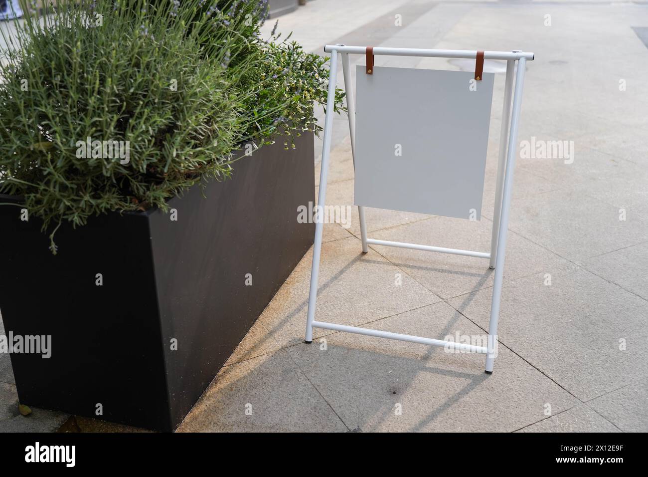 Blank white outdoor advertising stand board mock up template. Clear ...