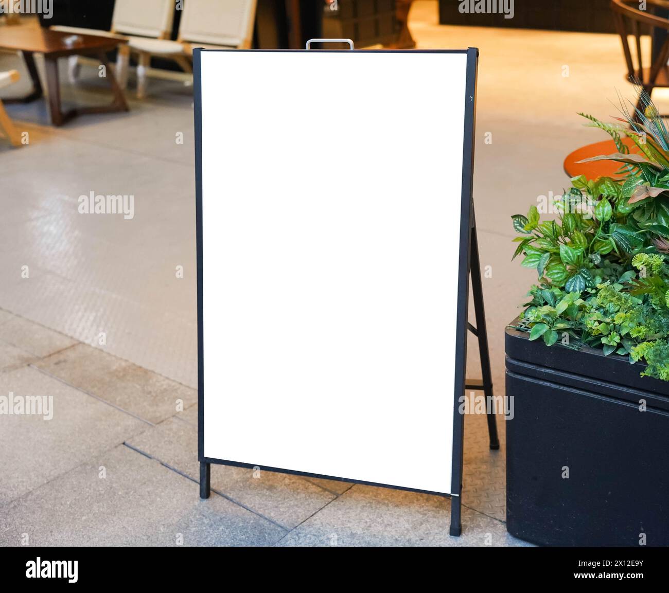 Blank white outdoor advertising stand or sandwich board mock up ...
