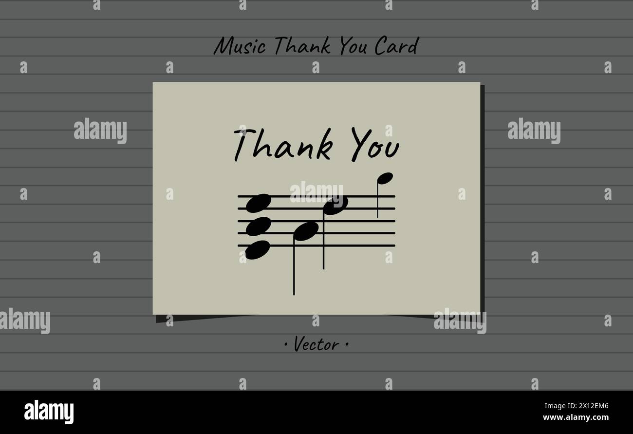 Musical notes thank you card hi-res stock photography and images - Alamy