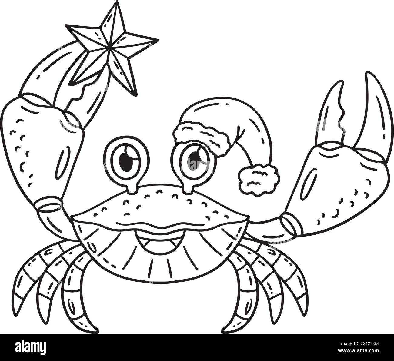 Christmas in July Crab with Christmas Hat Isolated Stock Vector Image ...