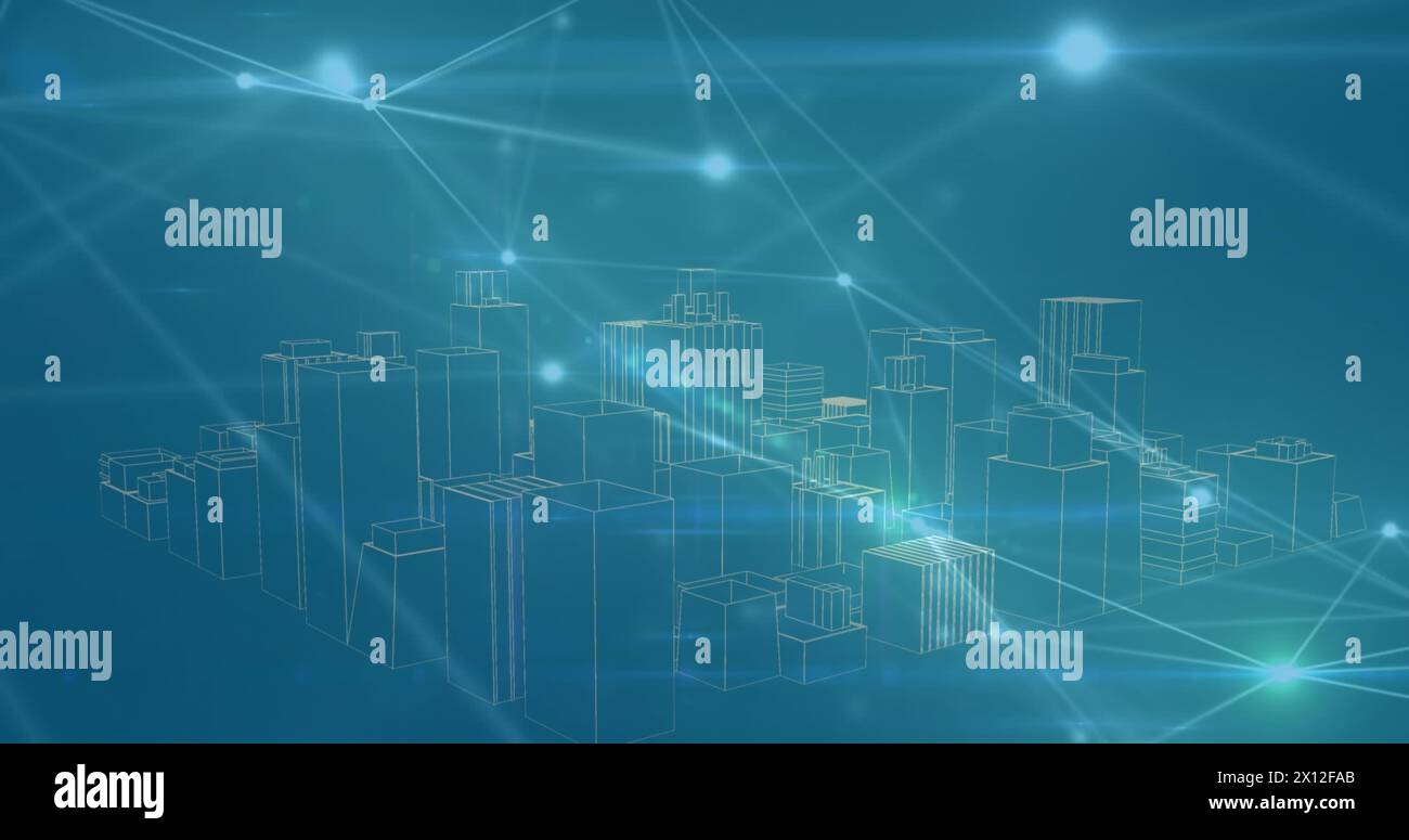 Animation blue mesh network connections hi-res stock photography and ...