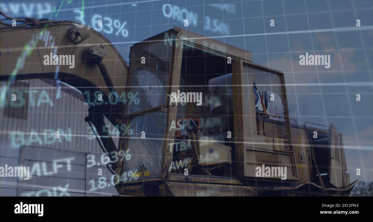 Image of data processing over rubbish dump Stock Photo - Alamy