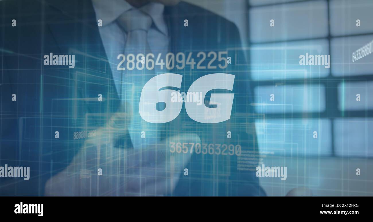 6g technology animation over people hi-res stock photography and images ...